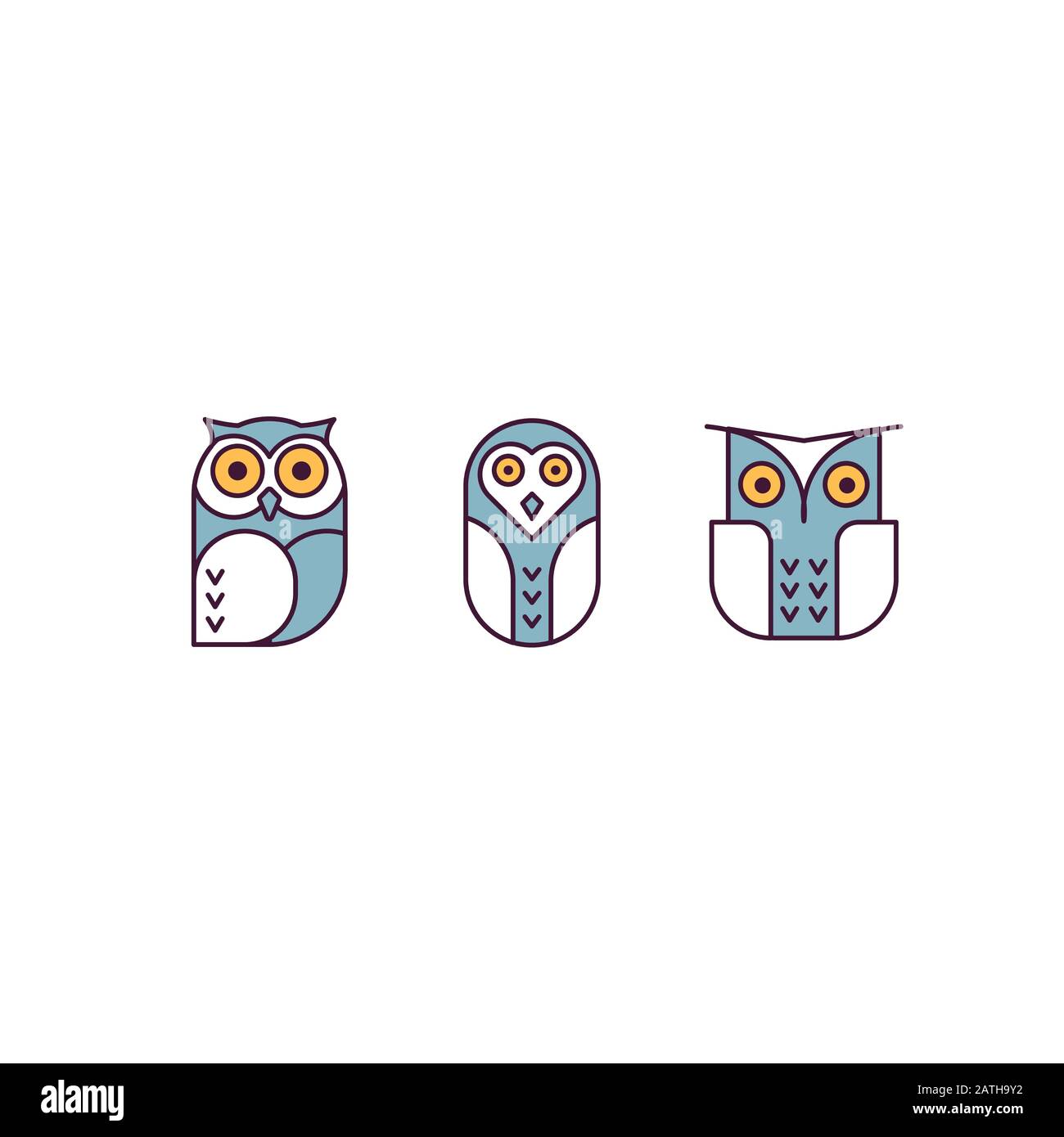 Owl line vector Stock Vector Image & Art - Alamy
