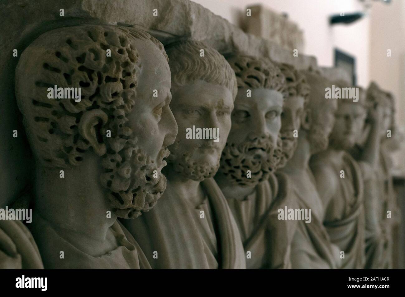 old roman marble statue detail Stock Photo - Alamy