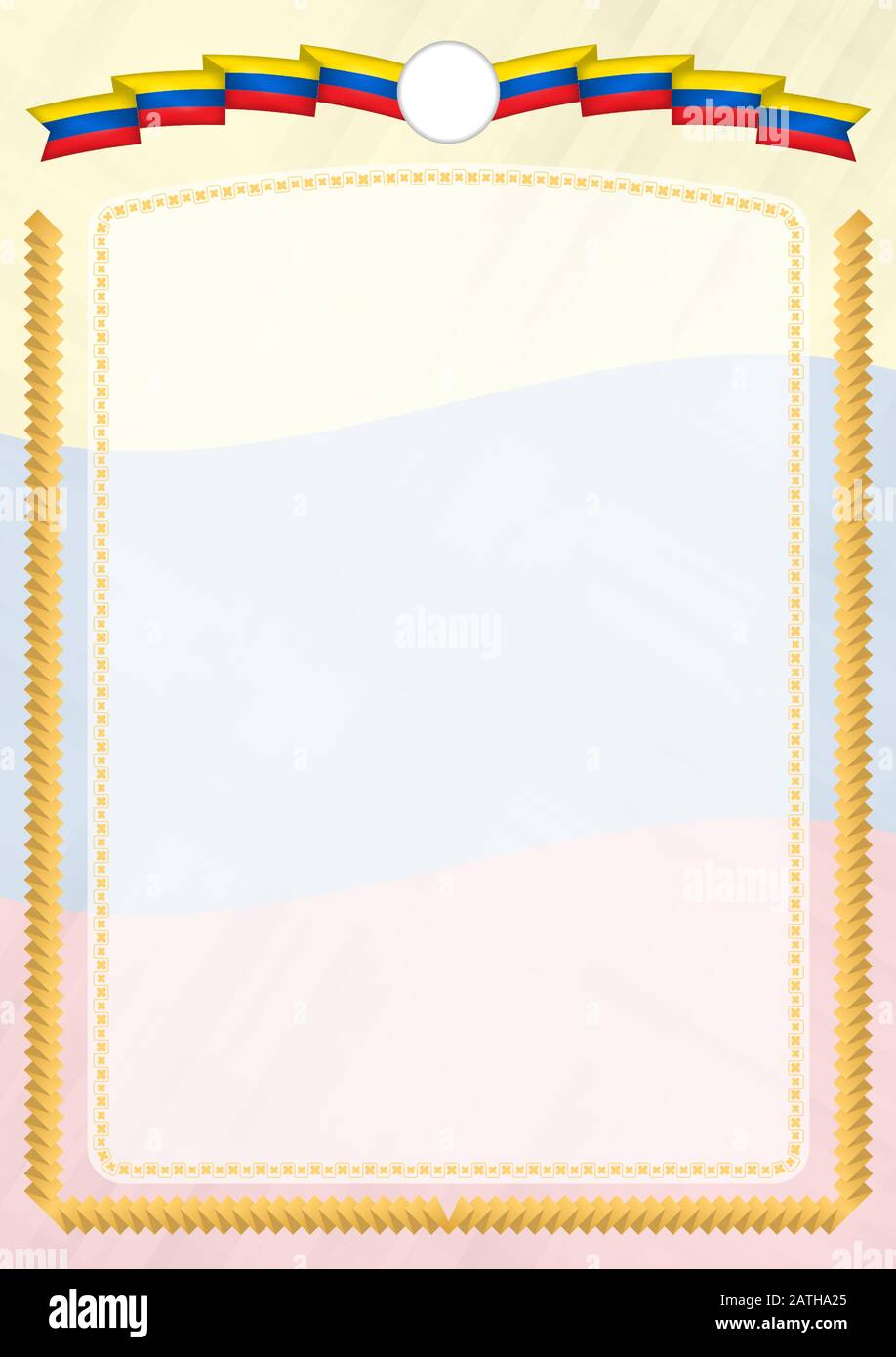 Border made with Ecuador national flag. Brush stroke frame. Template ...