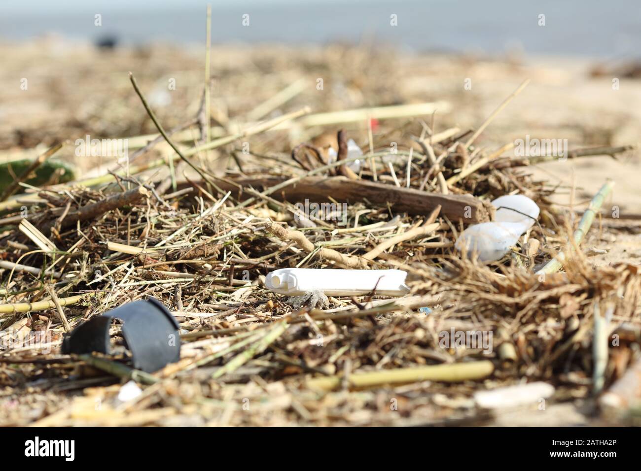 Waste rubbish polluted beach after hi-res stock photography and images ...