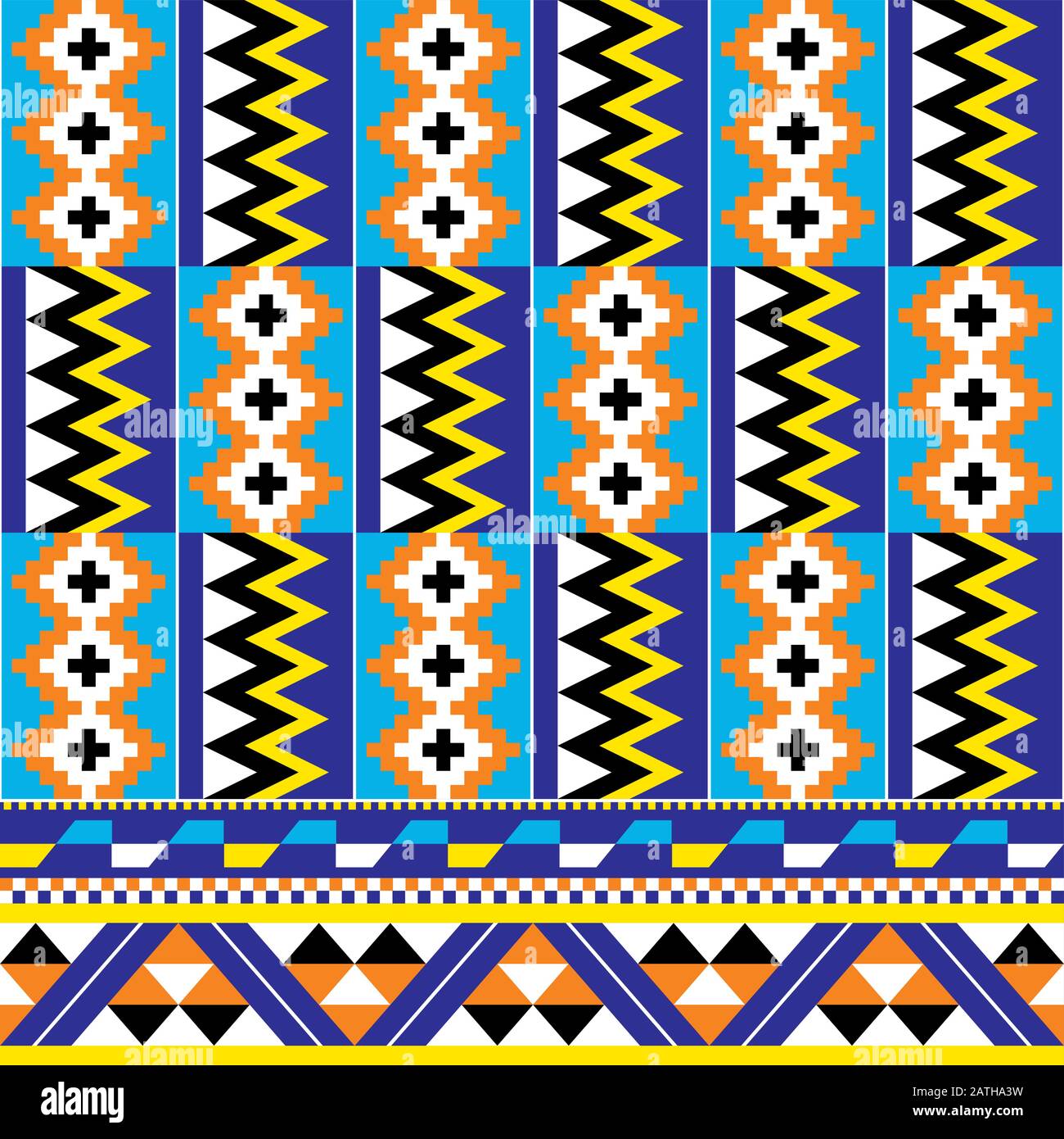 African tribal design Kente nwentoma textiles style vector seamless ...