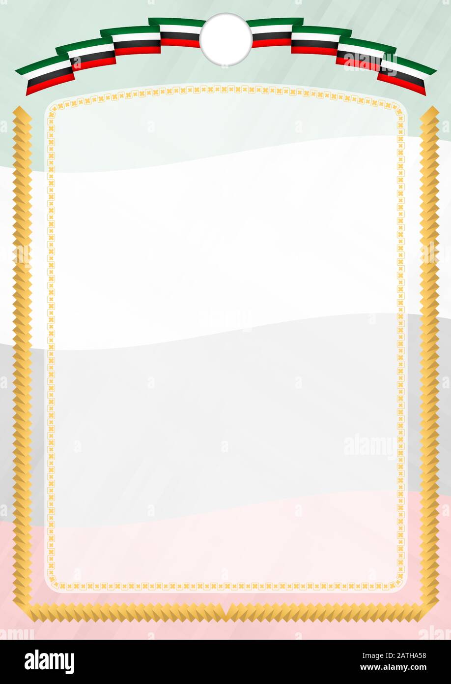 Border made with United Arab Emirates national flag. Brush stroke frame ...