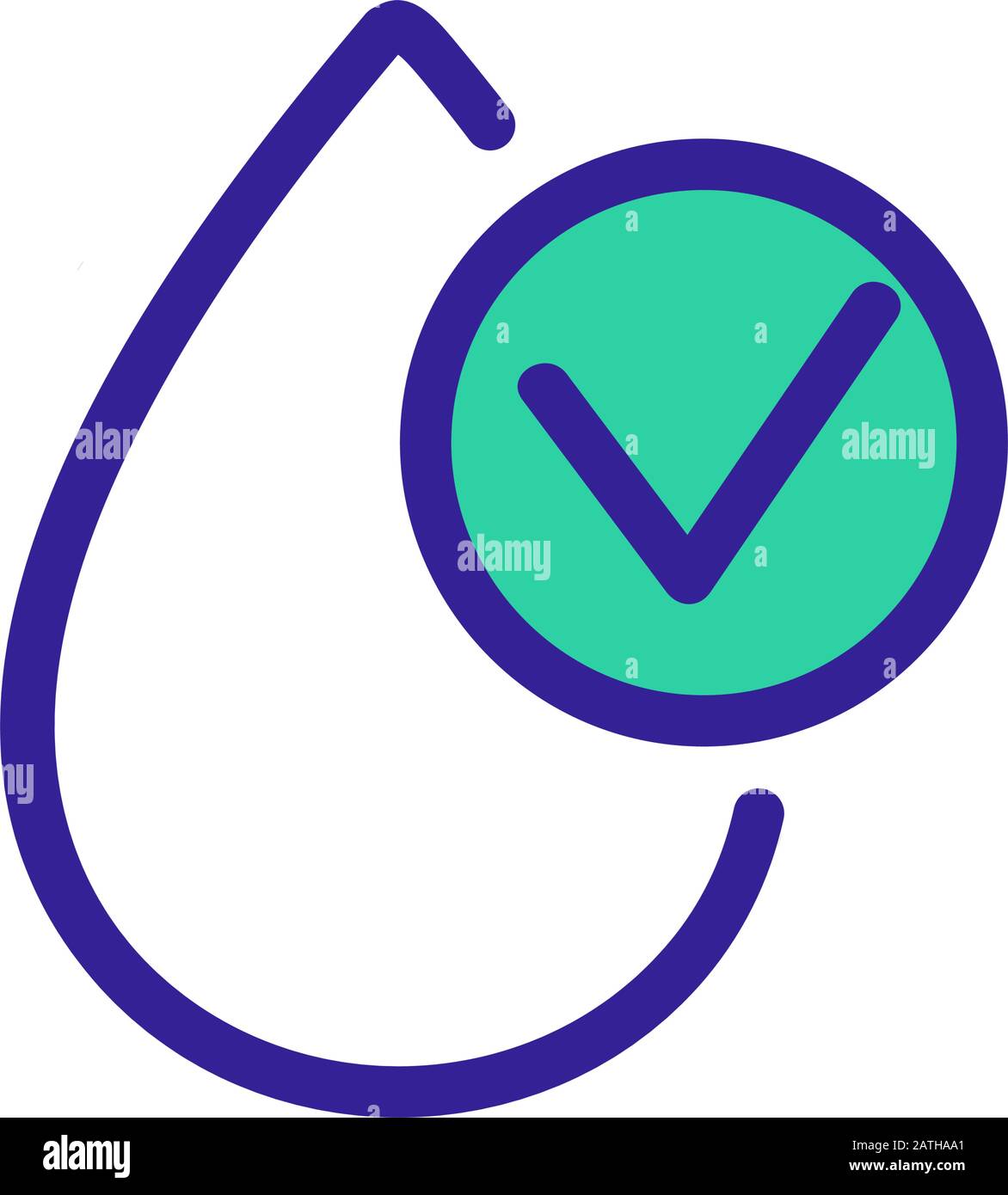 Pure drop of water icon vector. Isolated contour symbol illustration ...