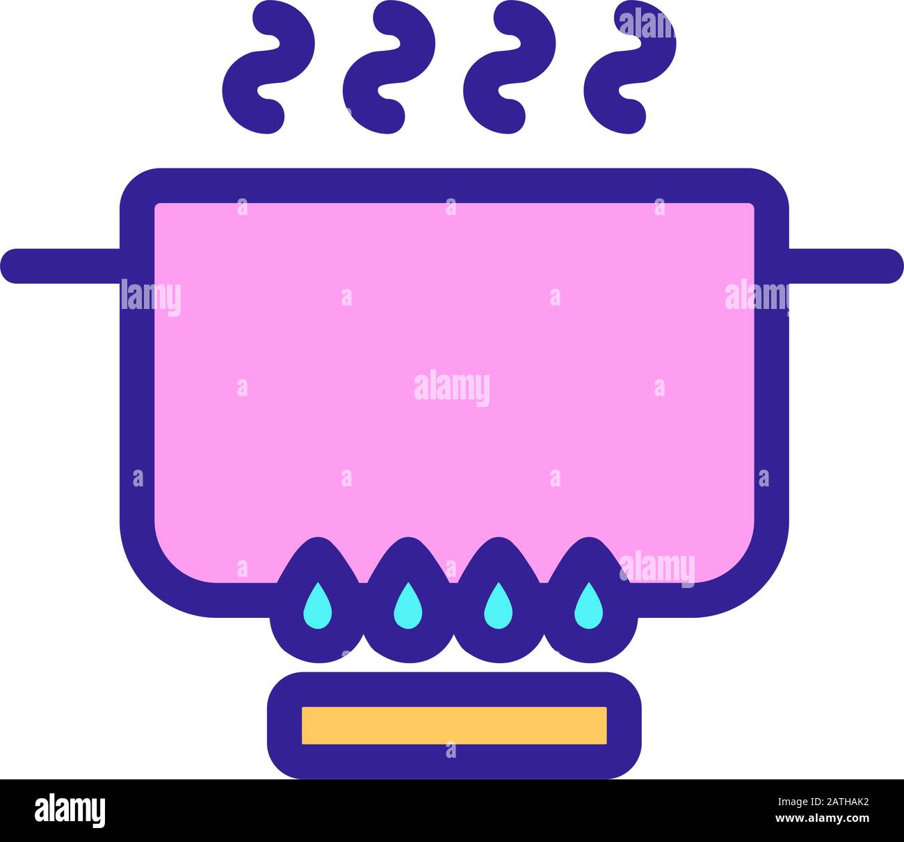 The water boils the icon vector. Isolated contour symbol illustration ...