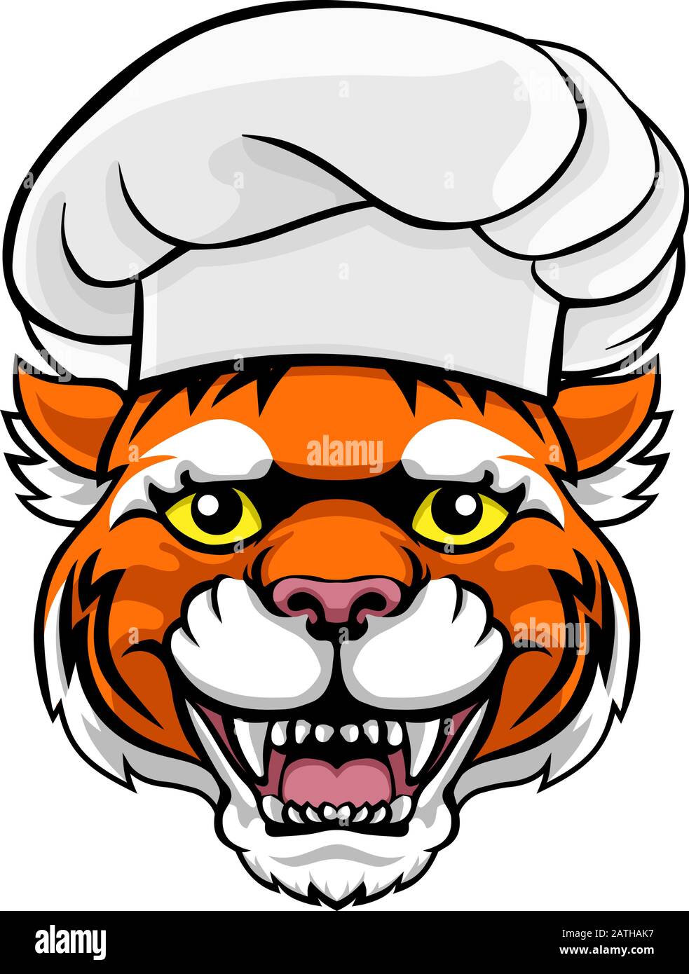 Tiger Chef Mascot Cartoon Character Stock Vector Image & Art - Alamy