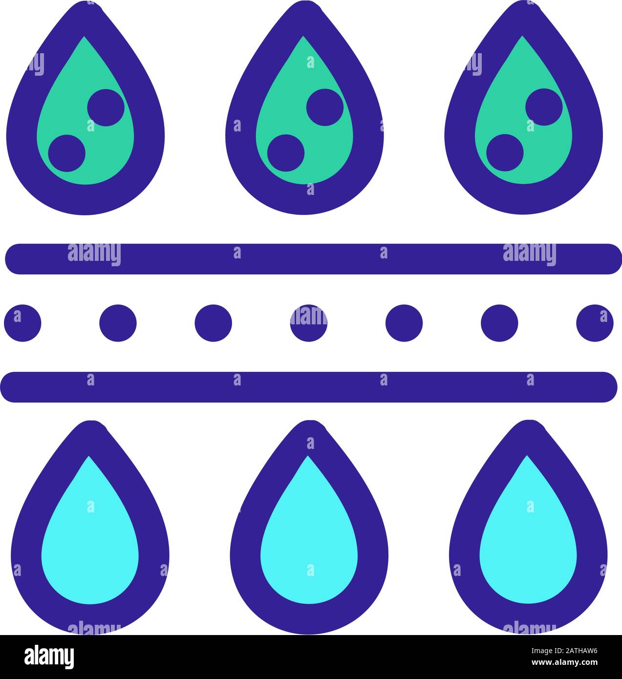 Water treatment scheme icon vector. Isolated contour symbol ...