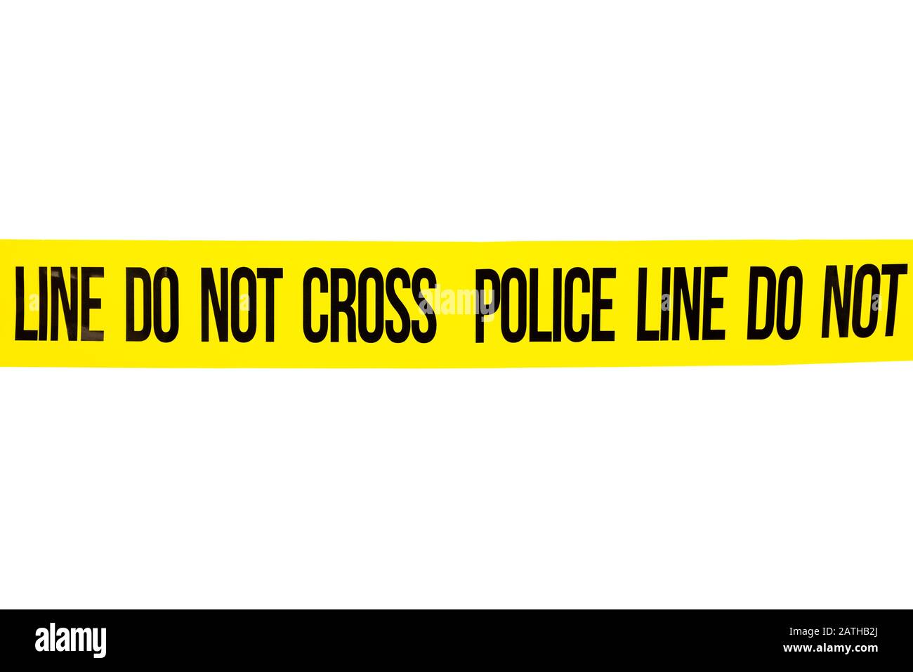 Police line do not cross tape isolated on white background, inforcement ...
