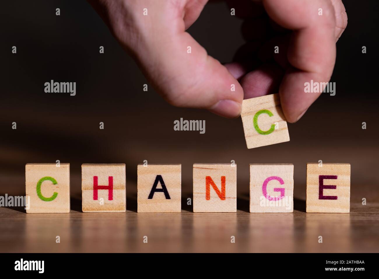 Hand puts a letter and shows that change is a chance at the same time ...