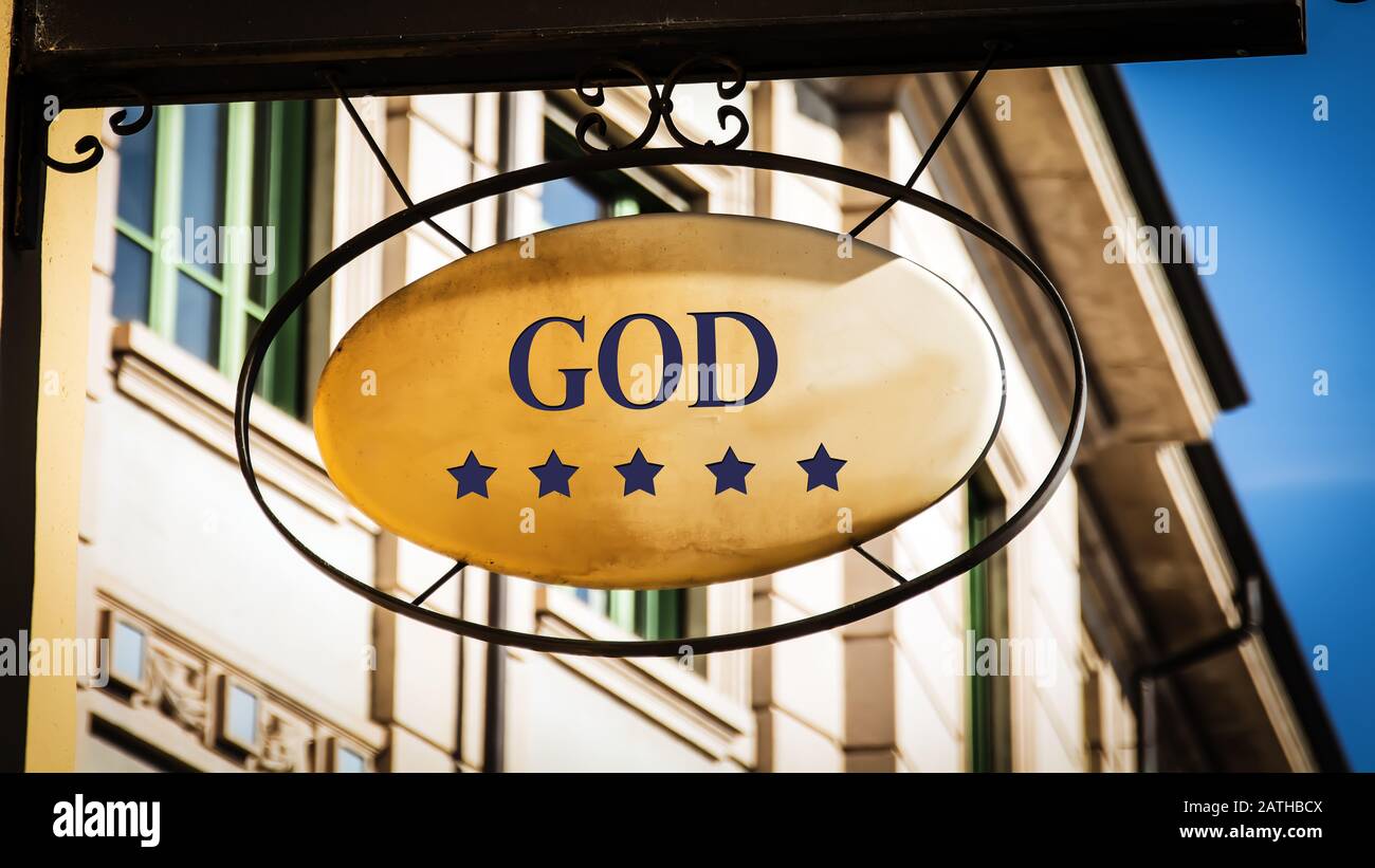 Street Sign the Direction Way to God Stock Photo - Alamy