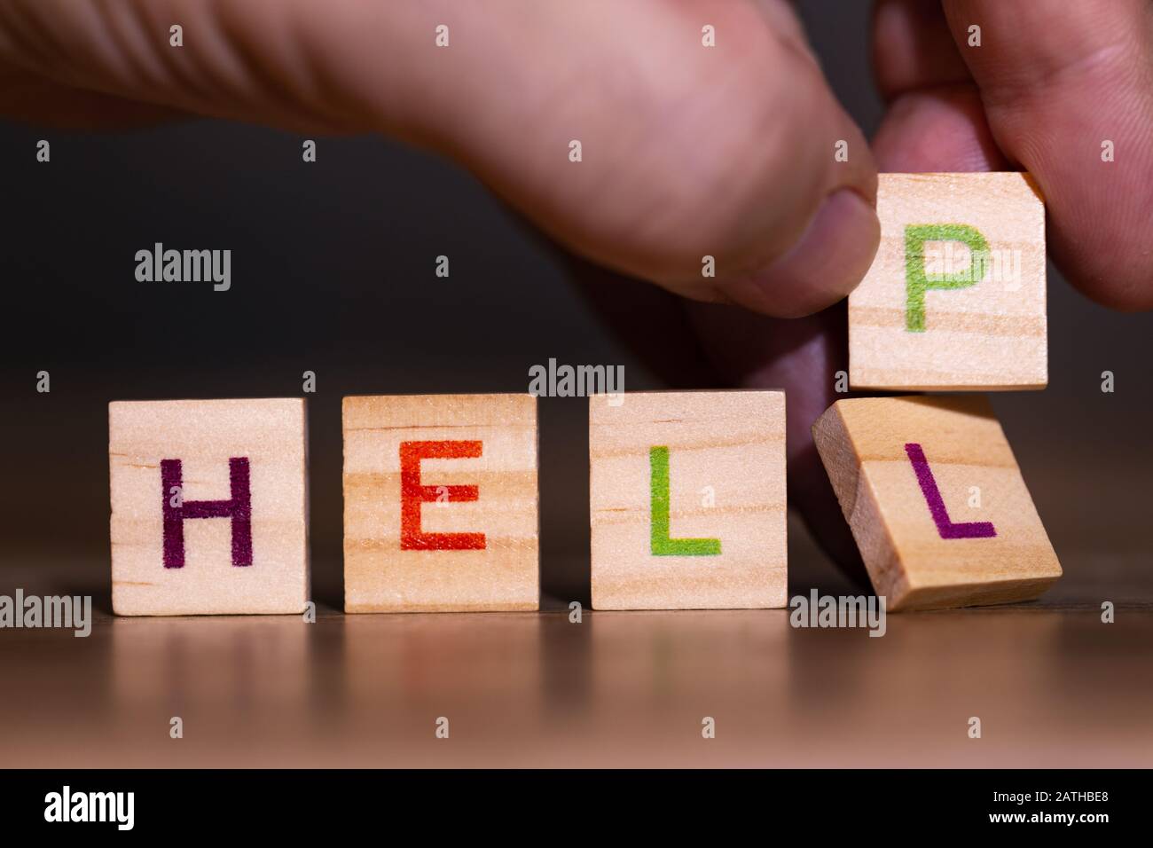 Hand exchanges the letter L from the word bright for a P, giving the ...