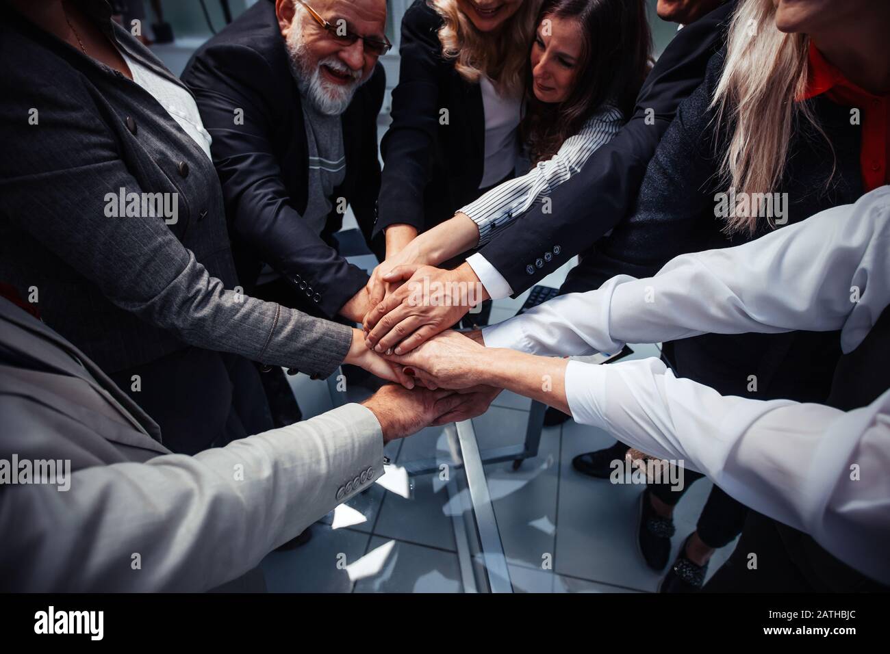 group of diverse professionals showing their unity Stock Photo - Alamy