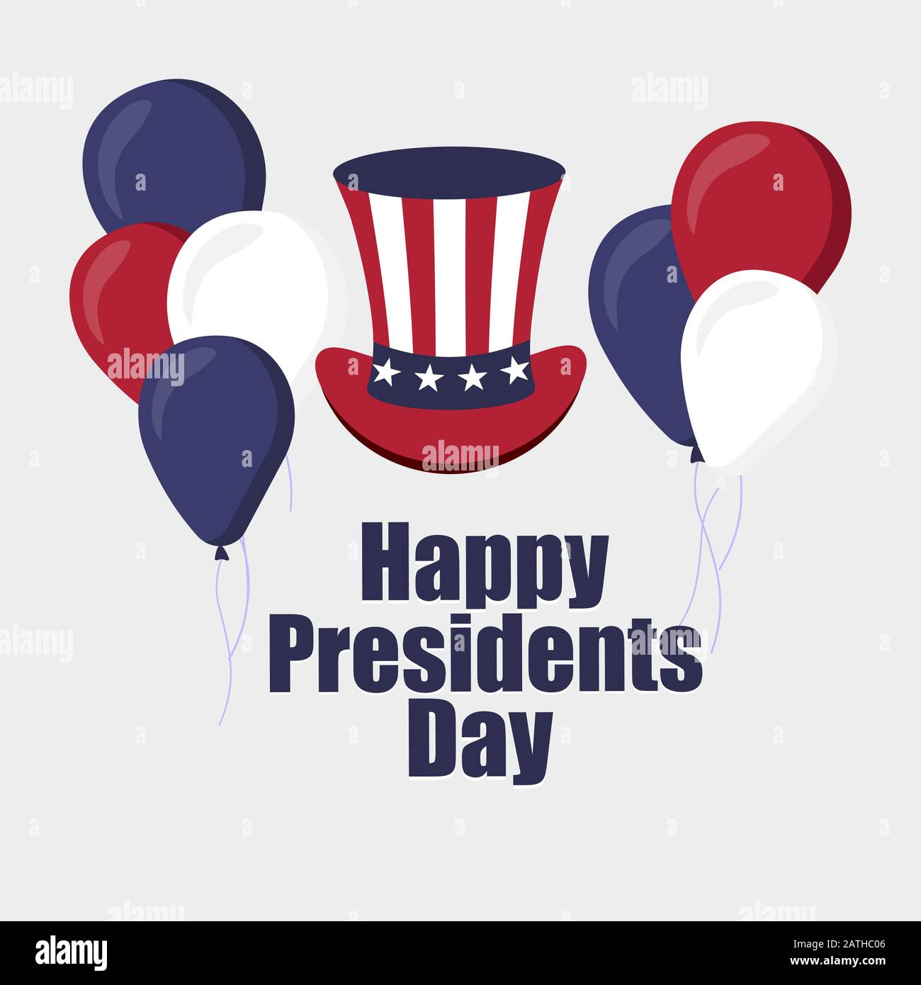 President's Day hand drawn lettering and president's hat for americans ...