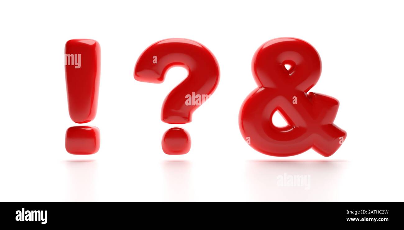 Exclamation, Ampersand, and question mark punctuation signs. Balloon ...