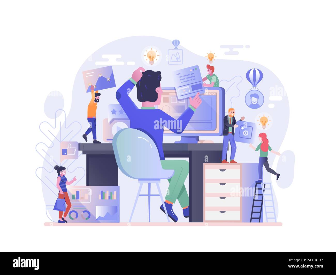 Web development concept in Stock Vector Images - Alamy