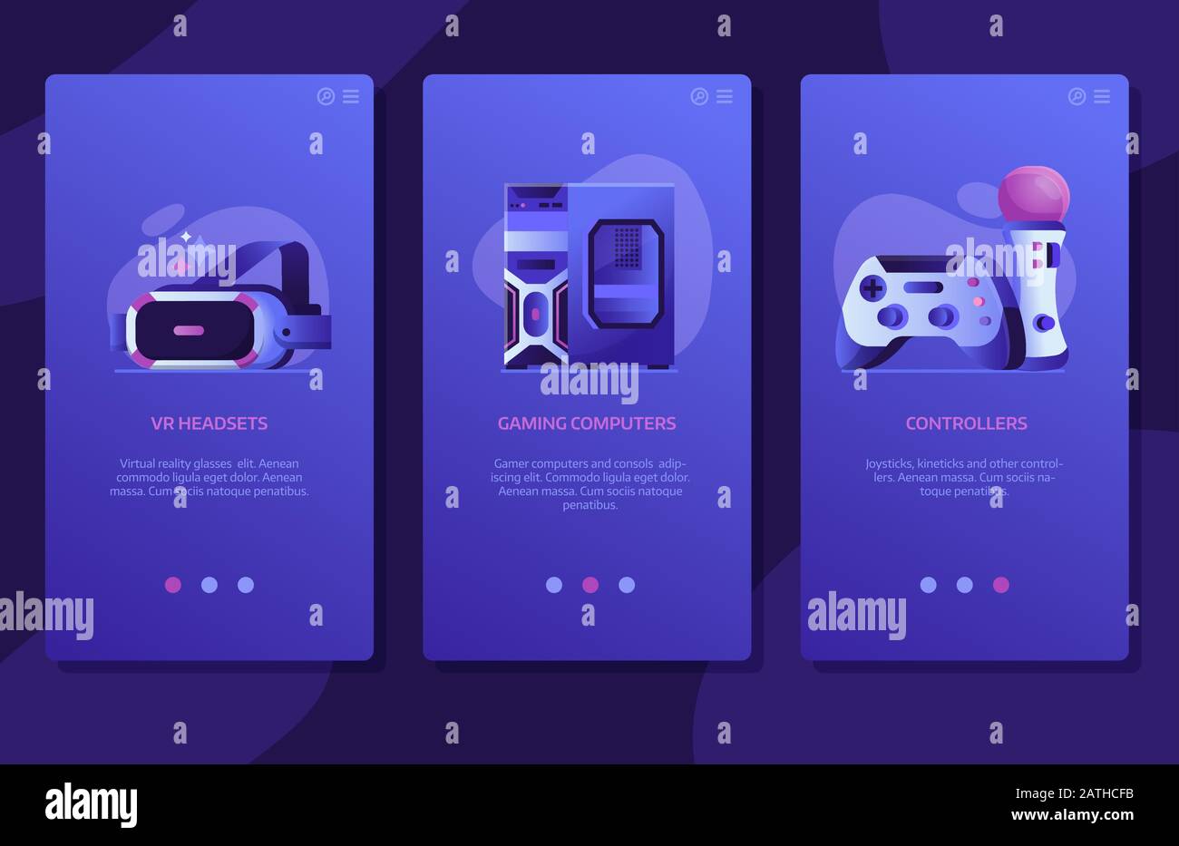 Online VR Gaming UI Screens Templates Design Stock Vector Image & Art ...