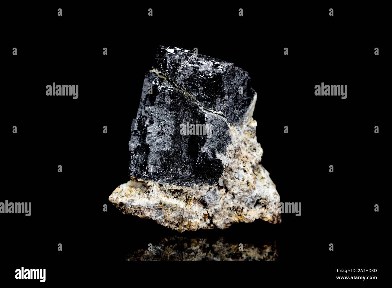 Raw and unrefined galena ore in front of black background, geology and ...