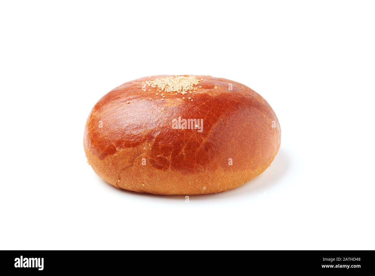 anpan round bread with azuki red beans paste closeup isolated on white ...