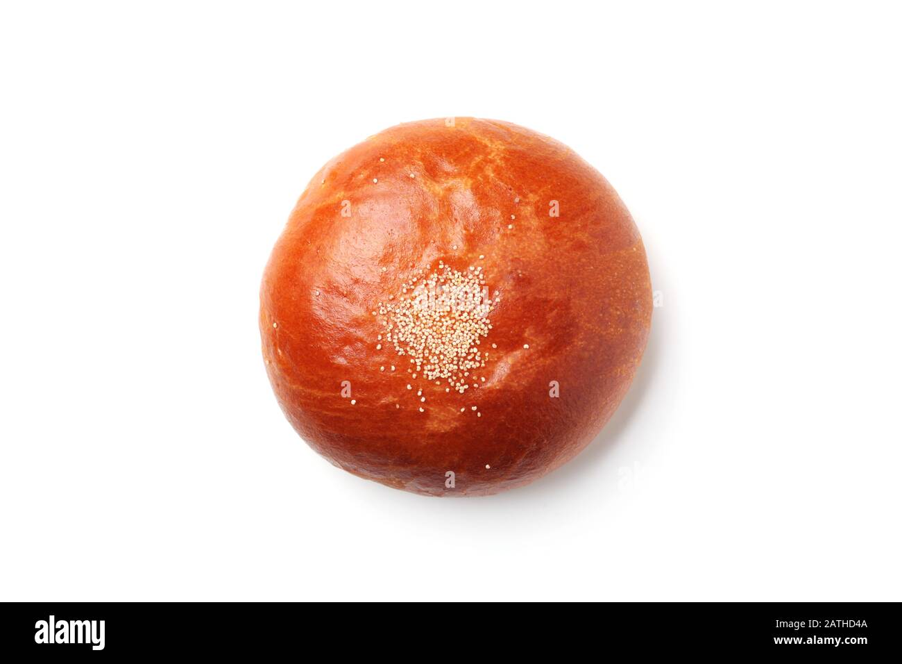 anpan round bread with azuki red beans paste closeup isolated on white ...