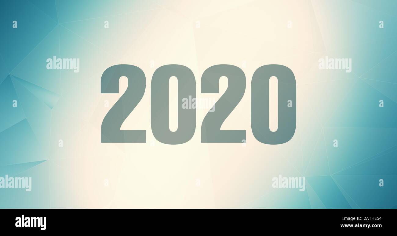 Gradient 2020 shapes connected green geometric, lines illustration ...