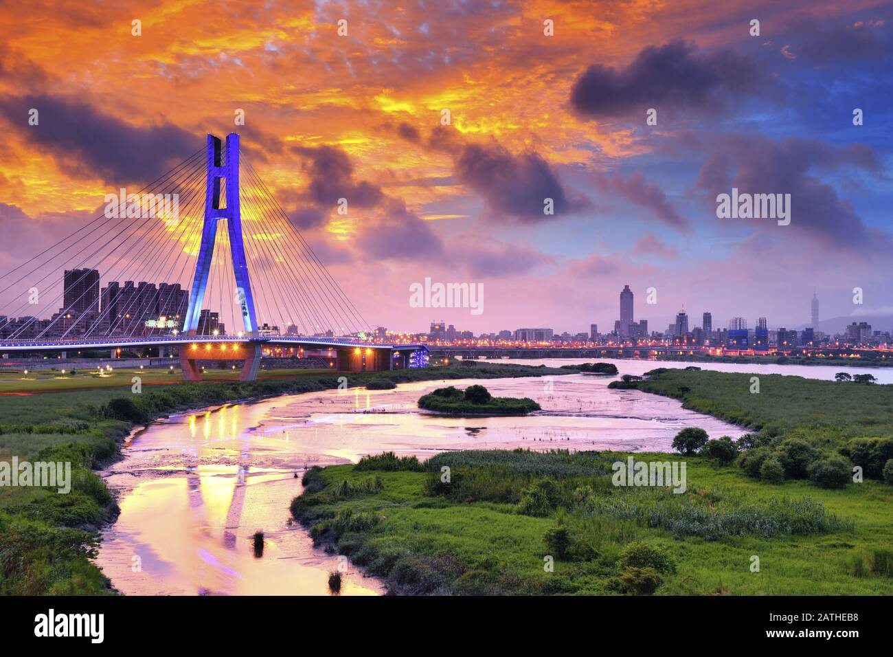 New Taipei Bridge CIty Stock Photo - Alamy