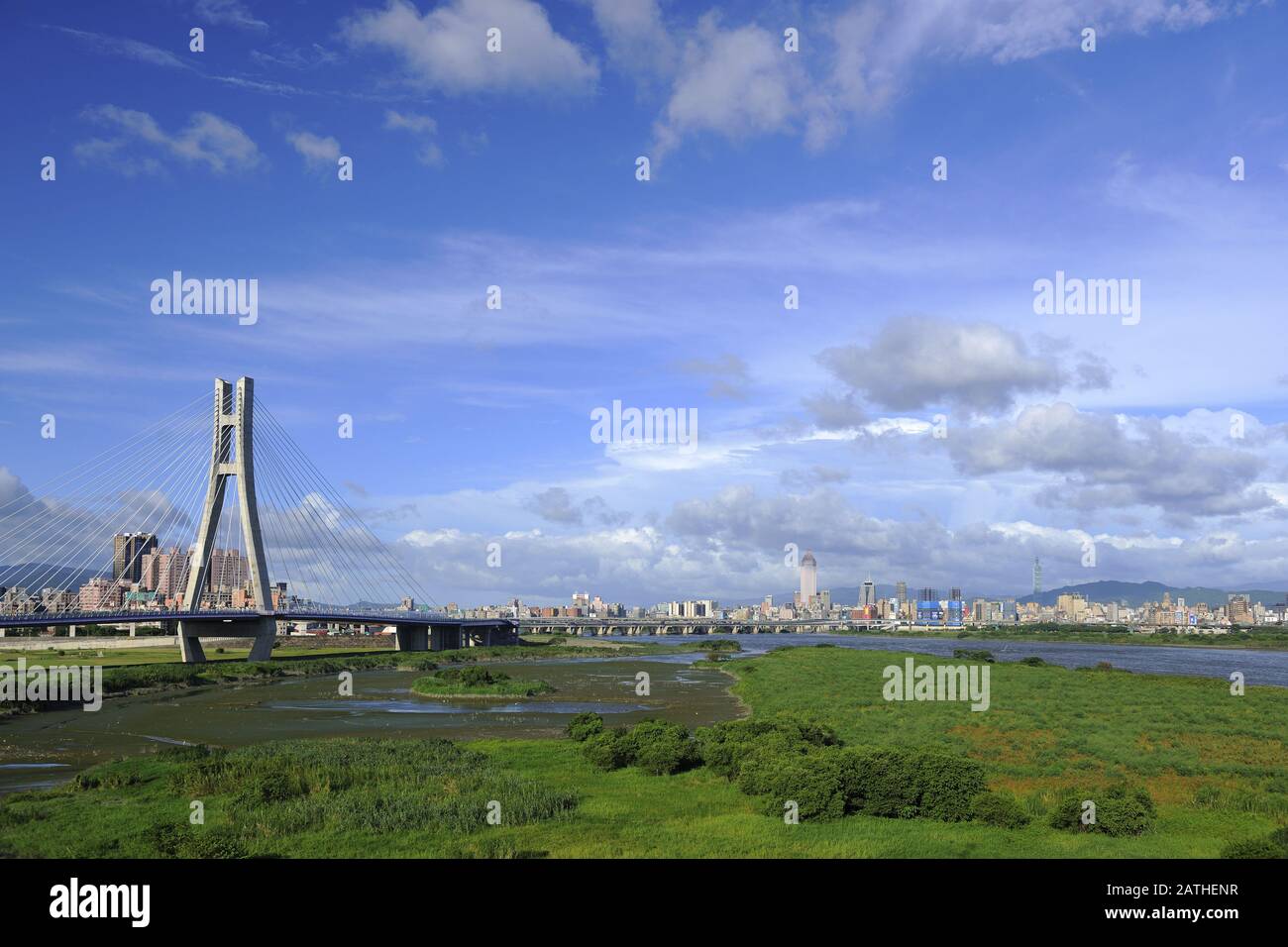 New Taipei Bridge City Stock Photo - Alamy