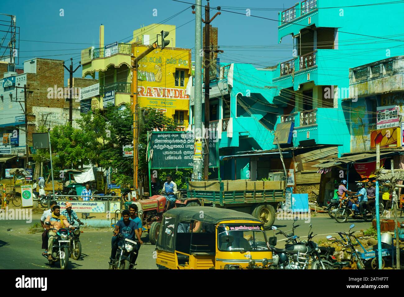 A typical scene in a town in Kerala. From a series of travel photos in ...