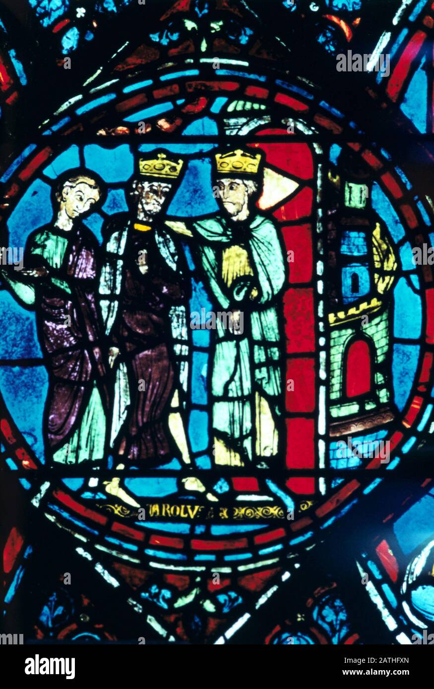 Stain glass window from the cathedral of Chartres, XIII century ...