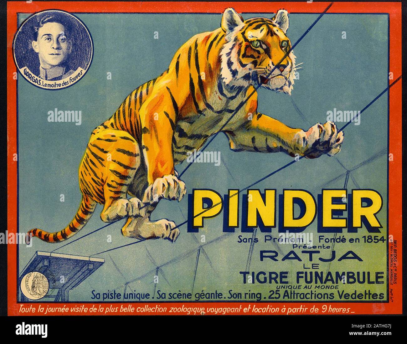 Poster for the French circus 'Cirque Pinder', designed by Gustave Soury ...