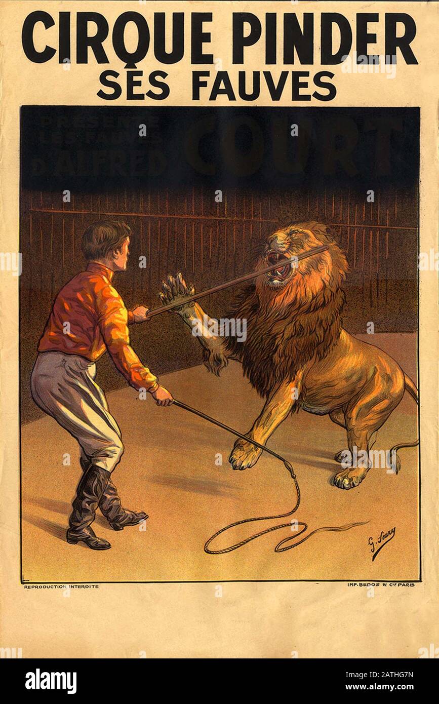 Poster for the French circus 'Cirque Pinder', designed by Gustave Soury ...