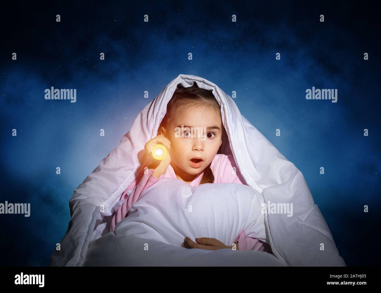 Child flashlight sky hi-res stock photography and images - Alamy