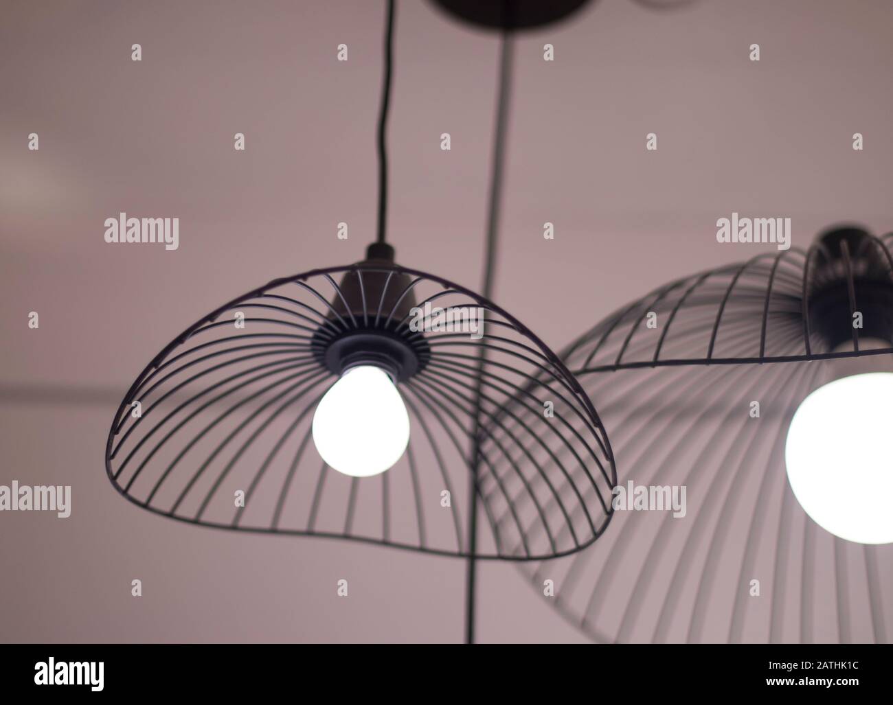 LED modern lights and bulbs on display in store lighting department ...