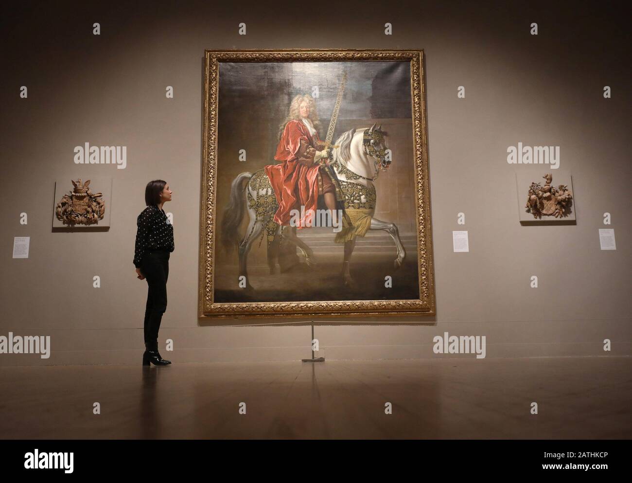 A visitor looks at 'Equestrian Portrait of a Lord Mayor (c.1695-1705 ...
