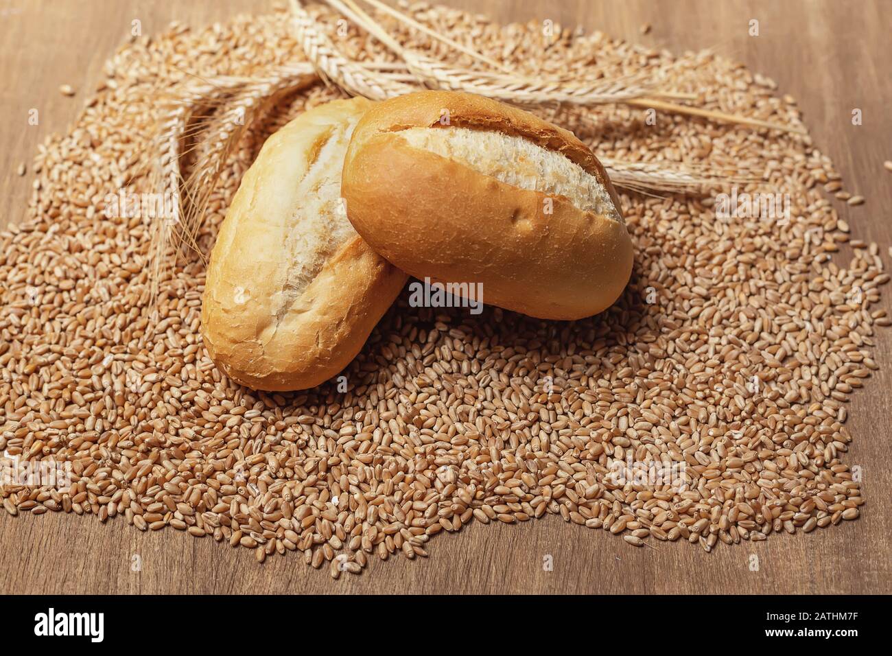 Food Background with Wheat Grains Stock Photo - Alamy
