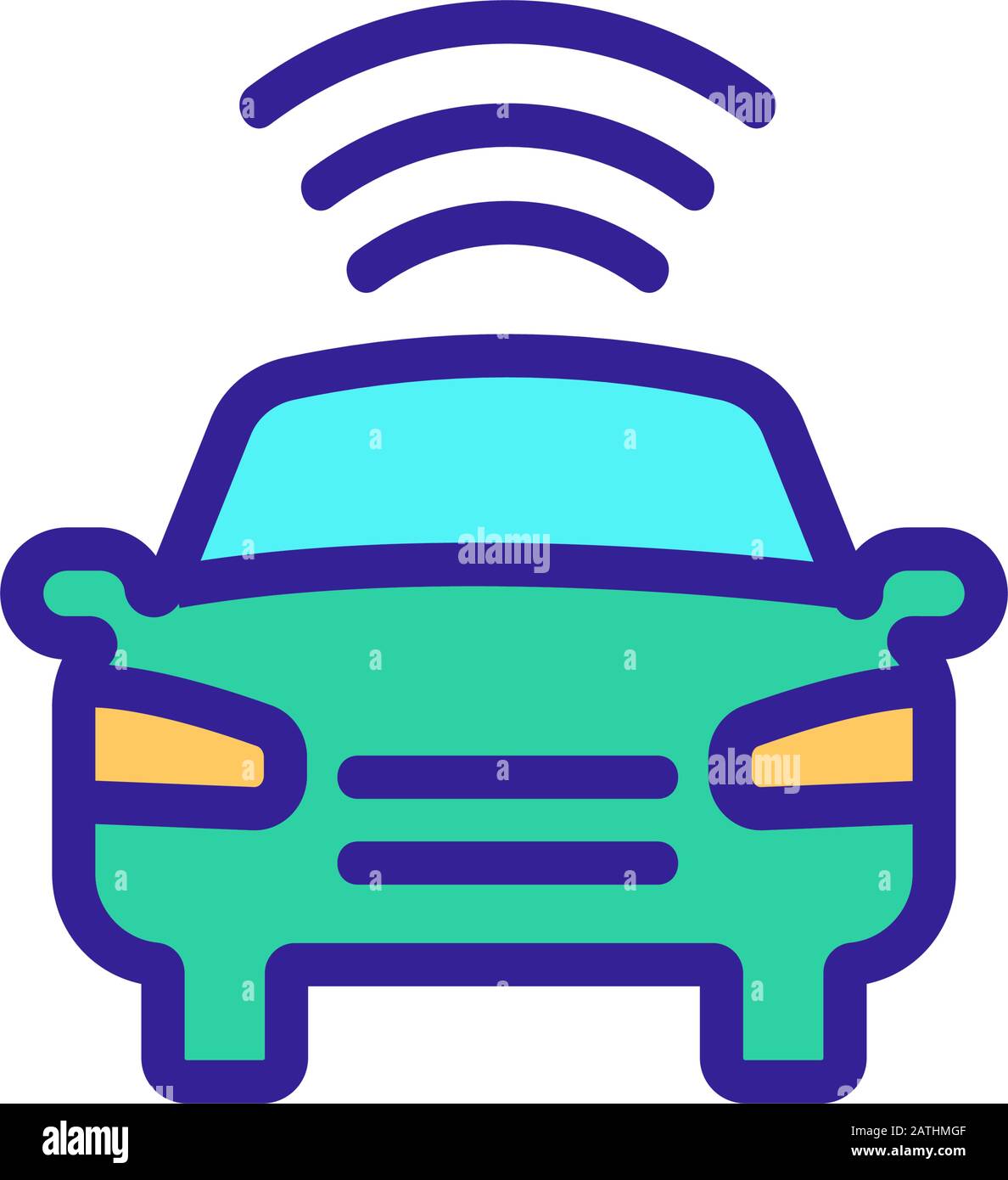 Smart car icon vector. Isolated contour symbol illustration Stock ...