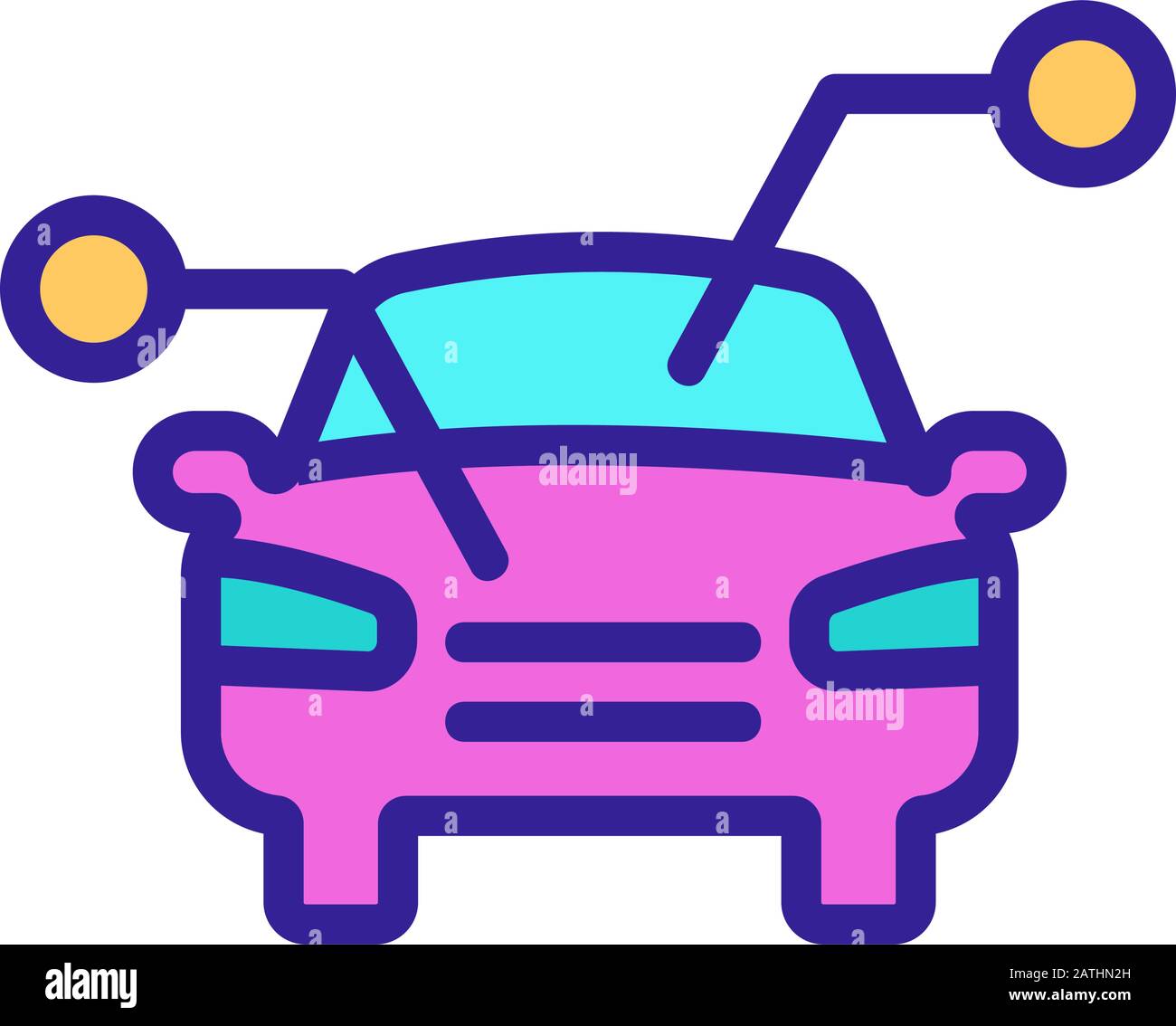 Smart car icon vector. Isolated contour symbol illustration Stock ...