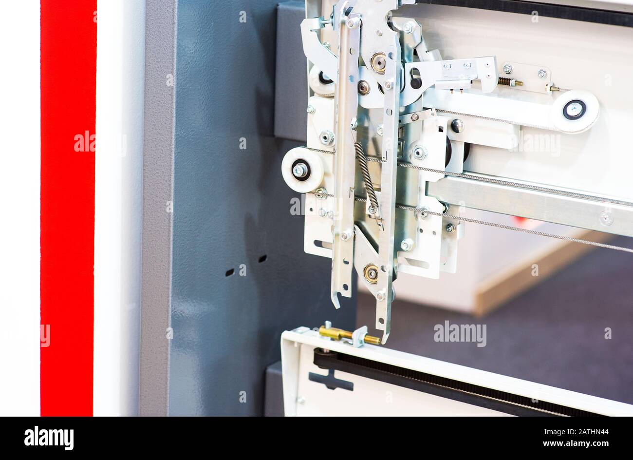 Elevator door drive, Installation of a new elevator Stock Photo - Alamy