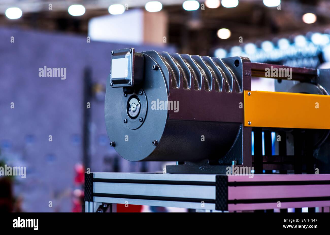 Elevator shaft maintenance. cable control Stock Photo - Alamy