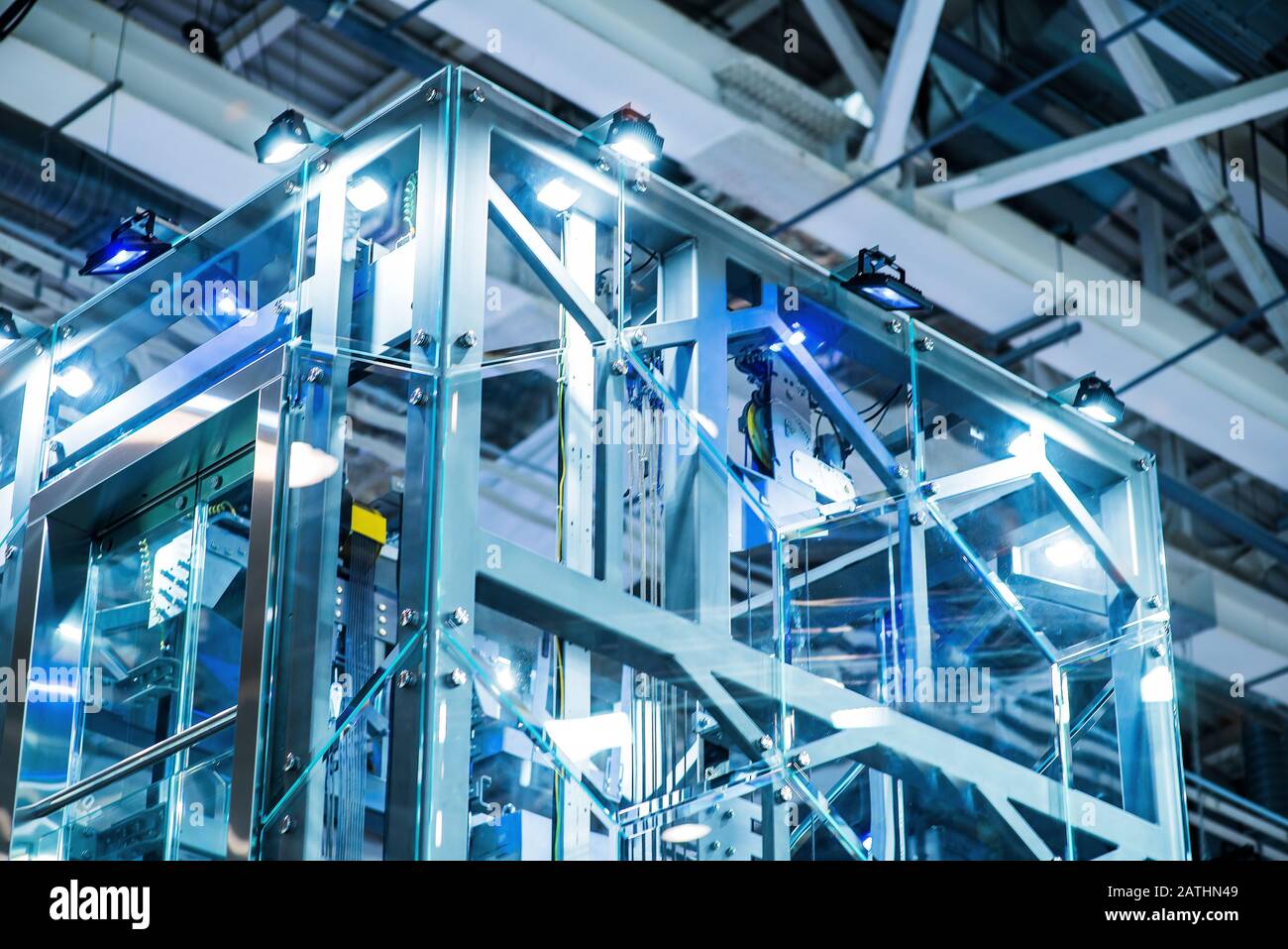 Elevator door drive, Installation of a new elevator Stock Photo - Alamy