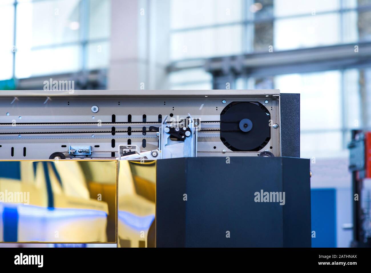Elevator shaft maintenance. cable control Stock Photo - Alamy
