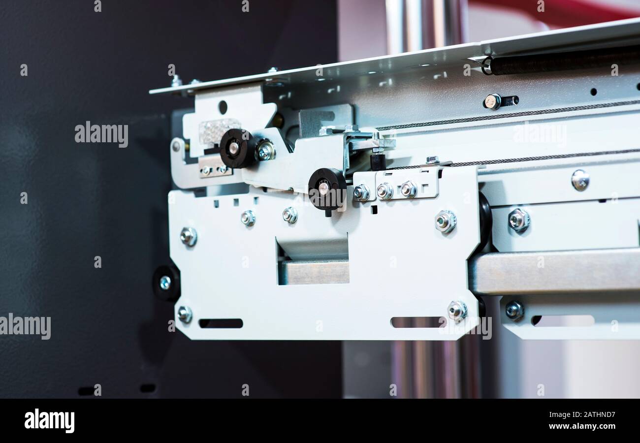 Elevator door drive, Installation of a new elevator Stock Photo - Alamy