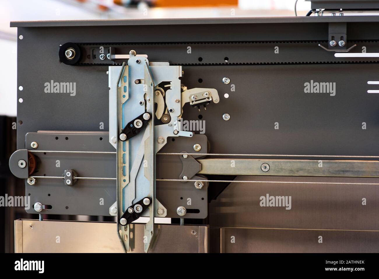 Elevator door drive, Installation of a new elevator Stock Photo - Alamy