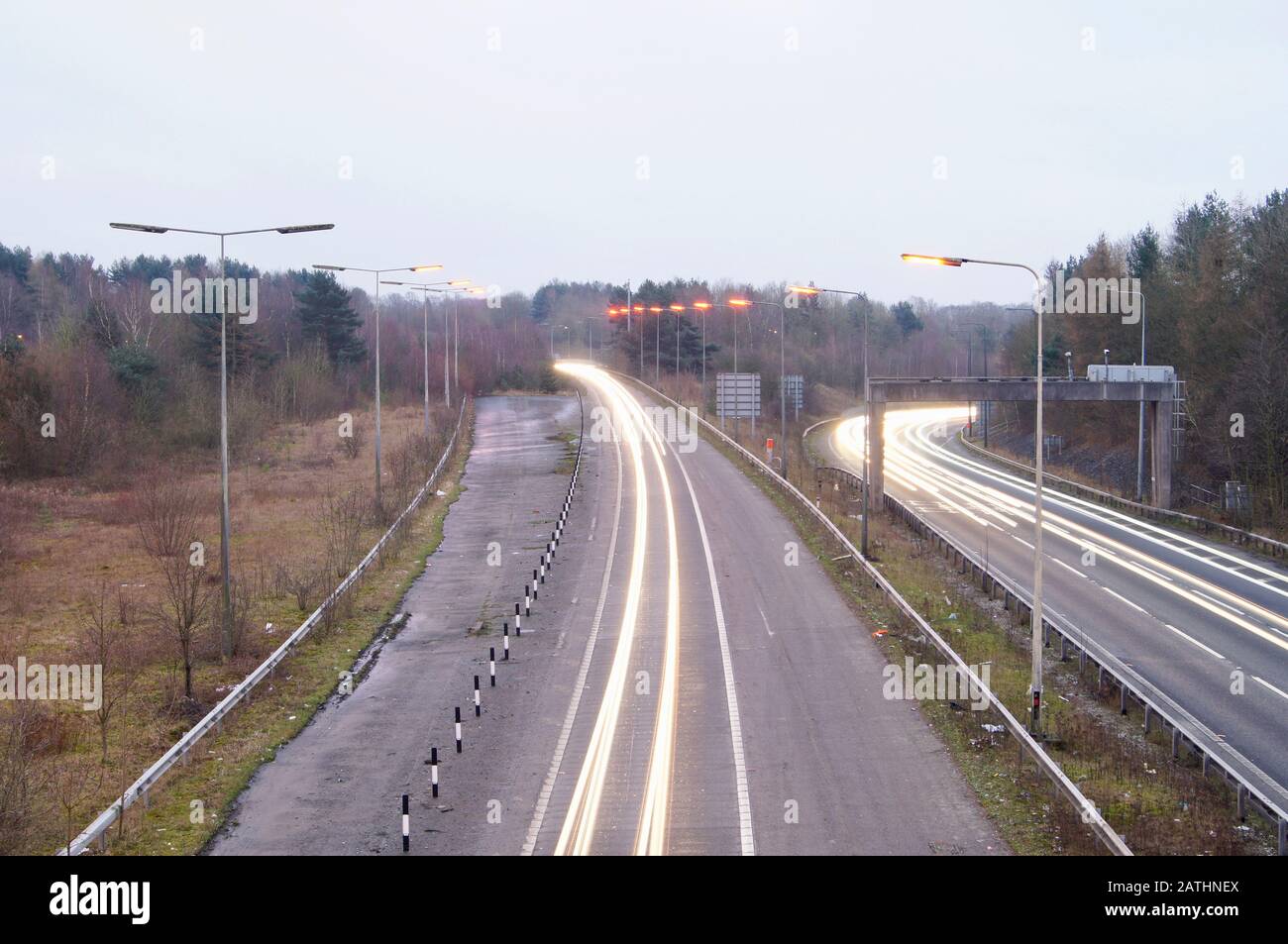 Motorway slip road hi-res stock photography and images - Alamy