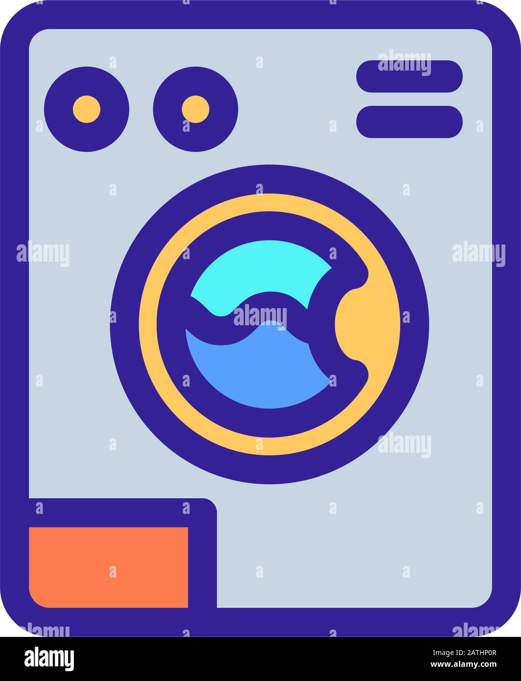 Washing machine icon vector. Isolated contour symbol illustration Stock ...