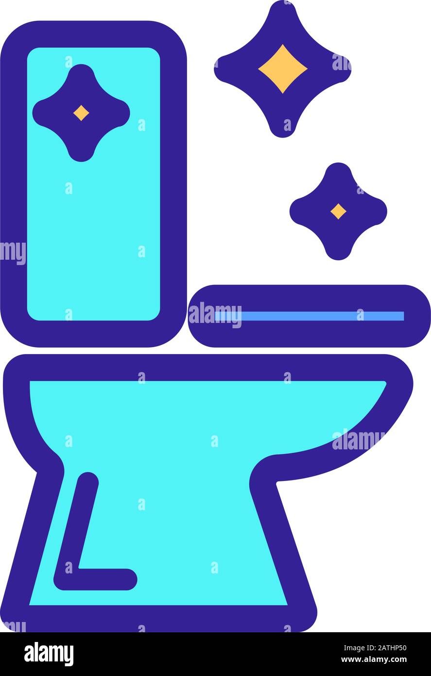 Clean toilet vector icon. Isolated contour symbol illustration Stock ...