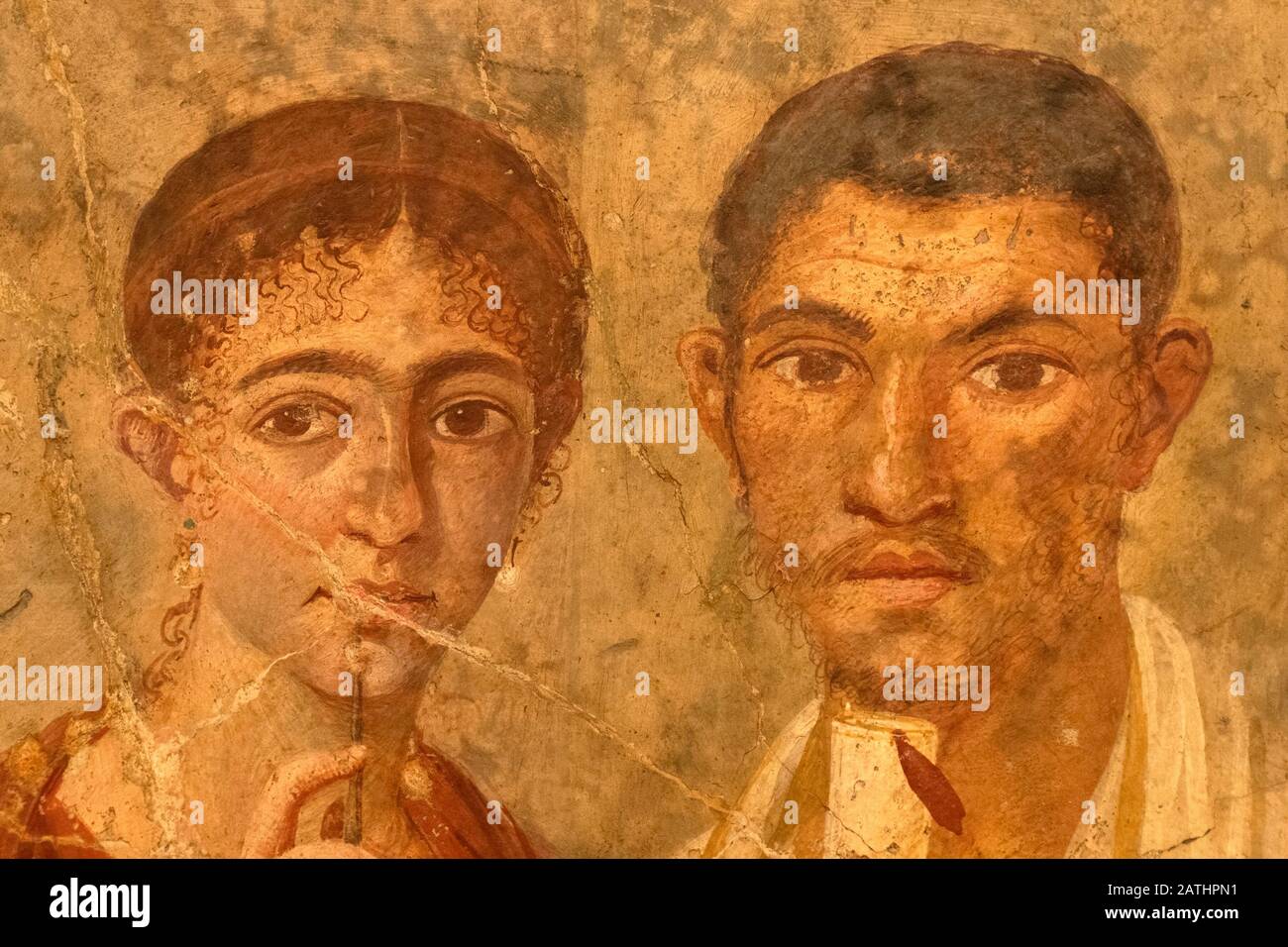 pompei ancient ruins paintings and mosaic Stock Photo - Alamy
