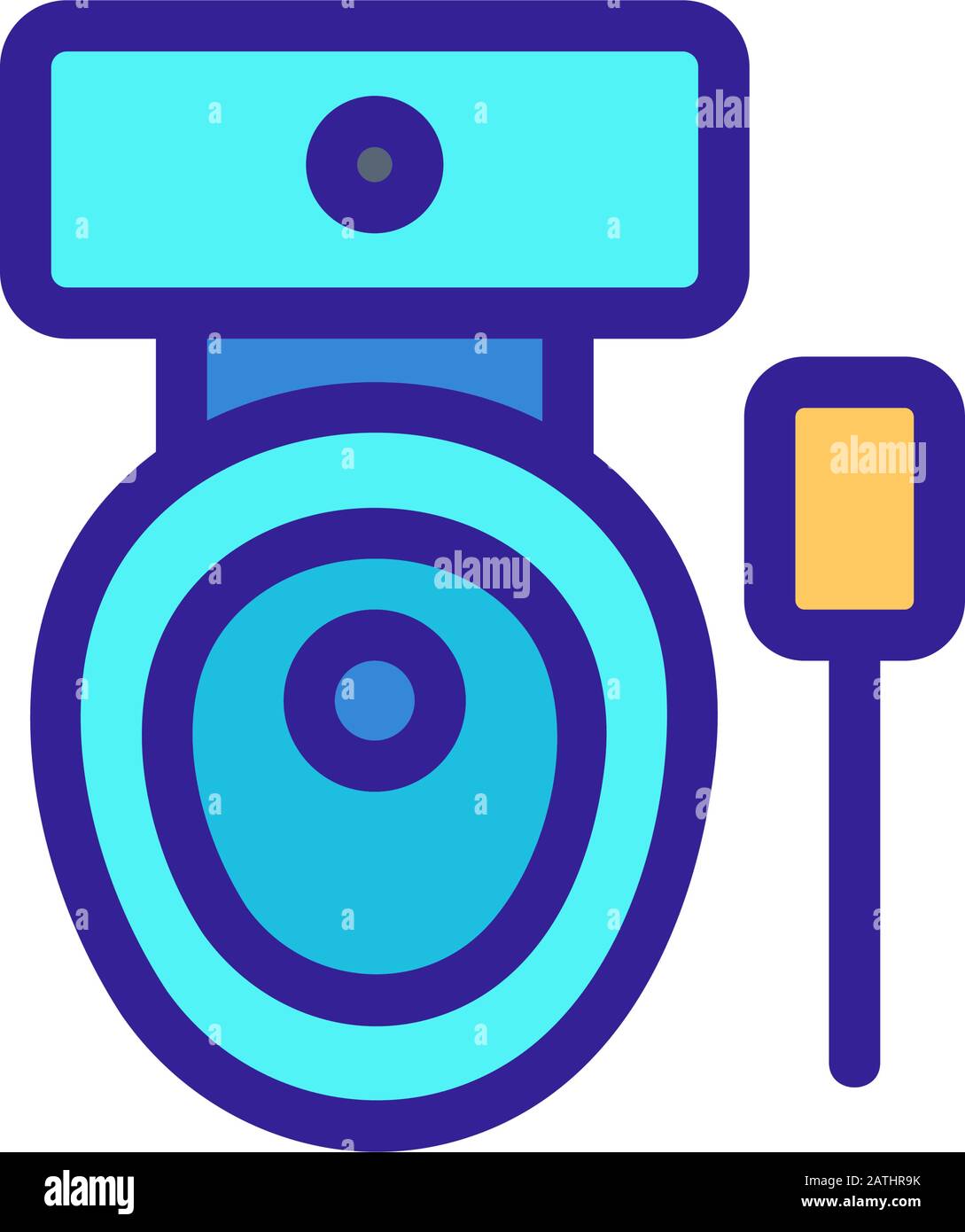 toilet bowl and ruff icon vector. Isolated contour symbol illustration ...