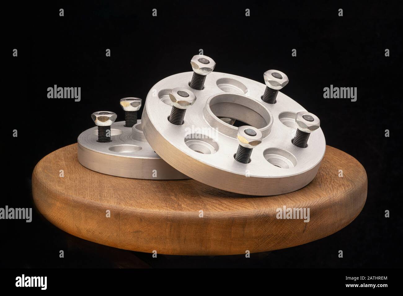 Automotive parts - close up new stainless metal remote adapter spacer ...