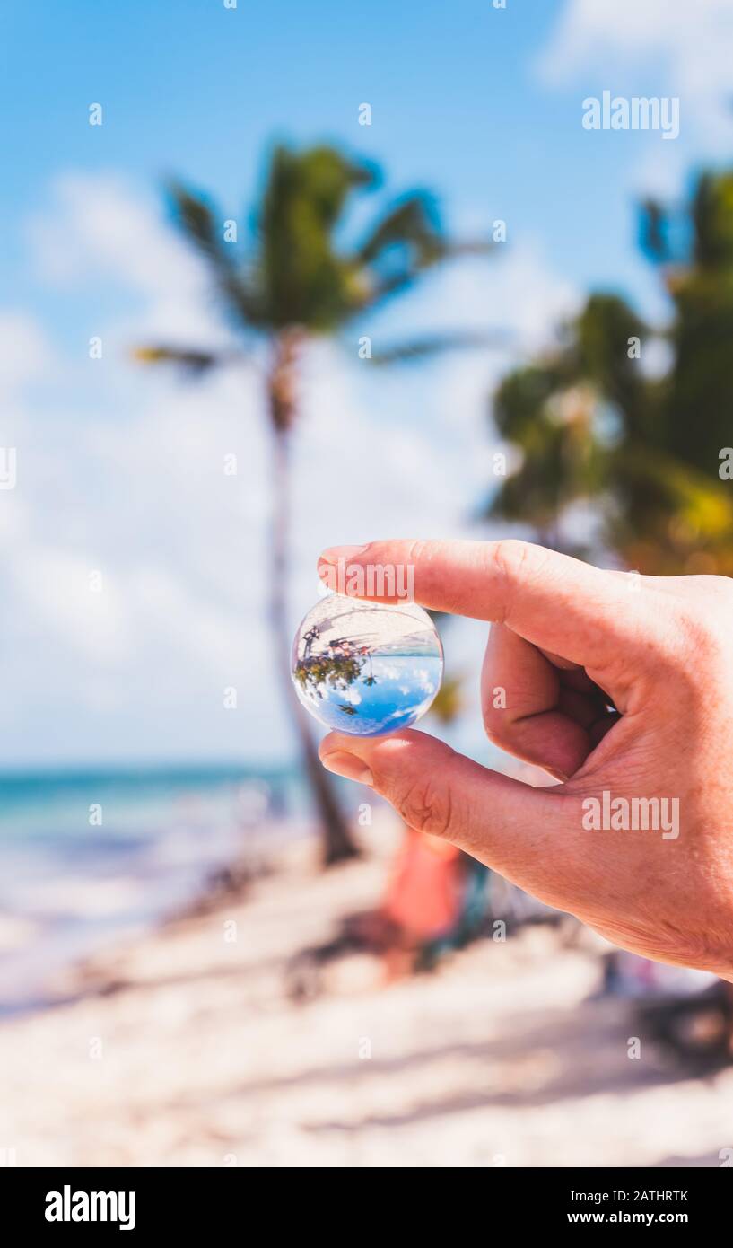 Human hand holding transparent ball hi-res stock photography and images ...