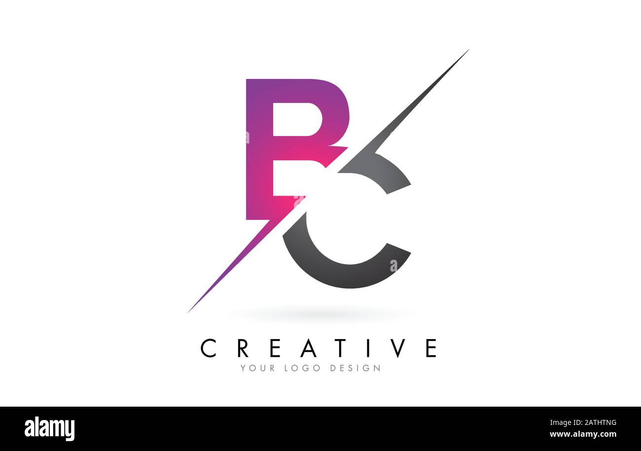 BC B C Letter Logo with Color block Design and Creative Cut. Creative ...
