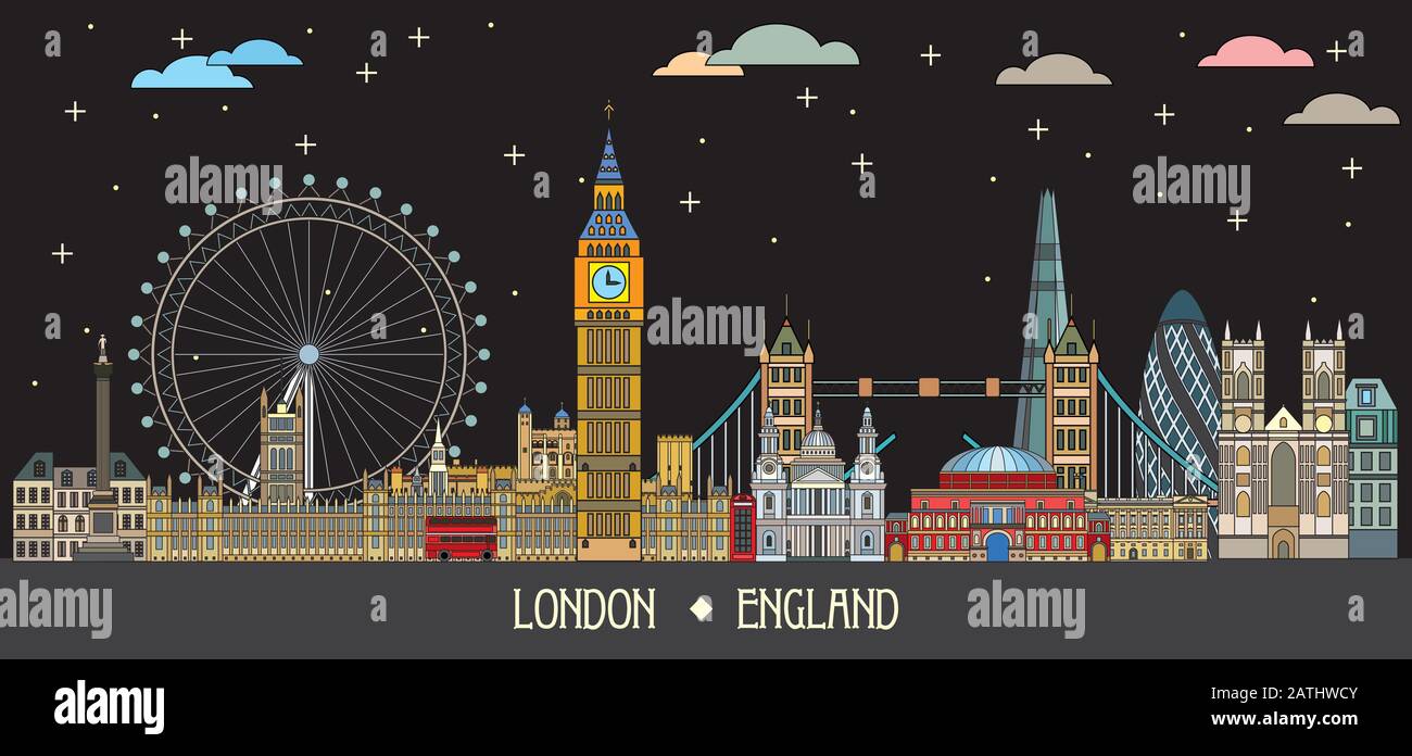 London at nightime Stock Vector Images - Alamy